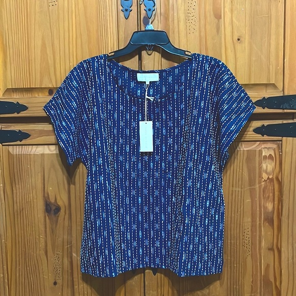 Souk Indigo | Tops | Nwt Souk Indigo Navywhite Cotton Top | Poshmark